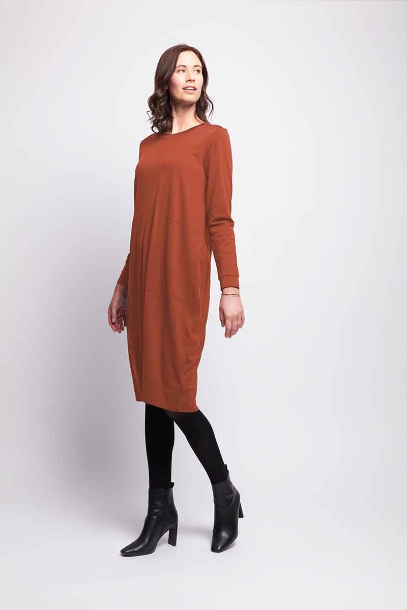 Foil Patch it Dress TP14342 - Intense Rust – Dandan Fashions