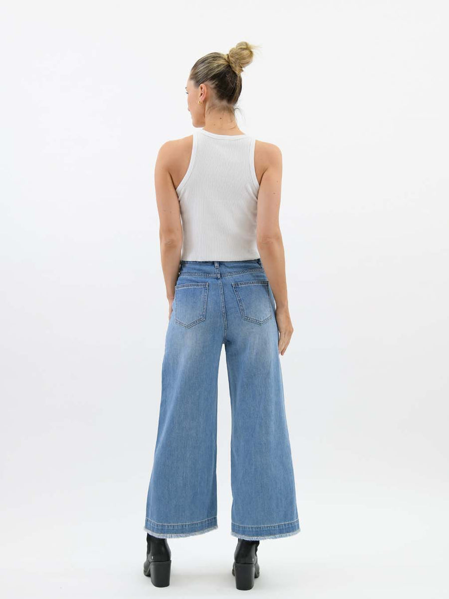 Worthier The Label Urban Sway Wide Leg Jean WY-7100 - Denim blue ...