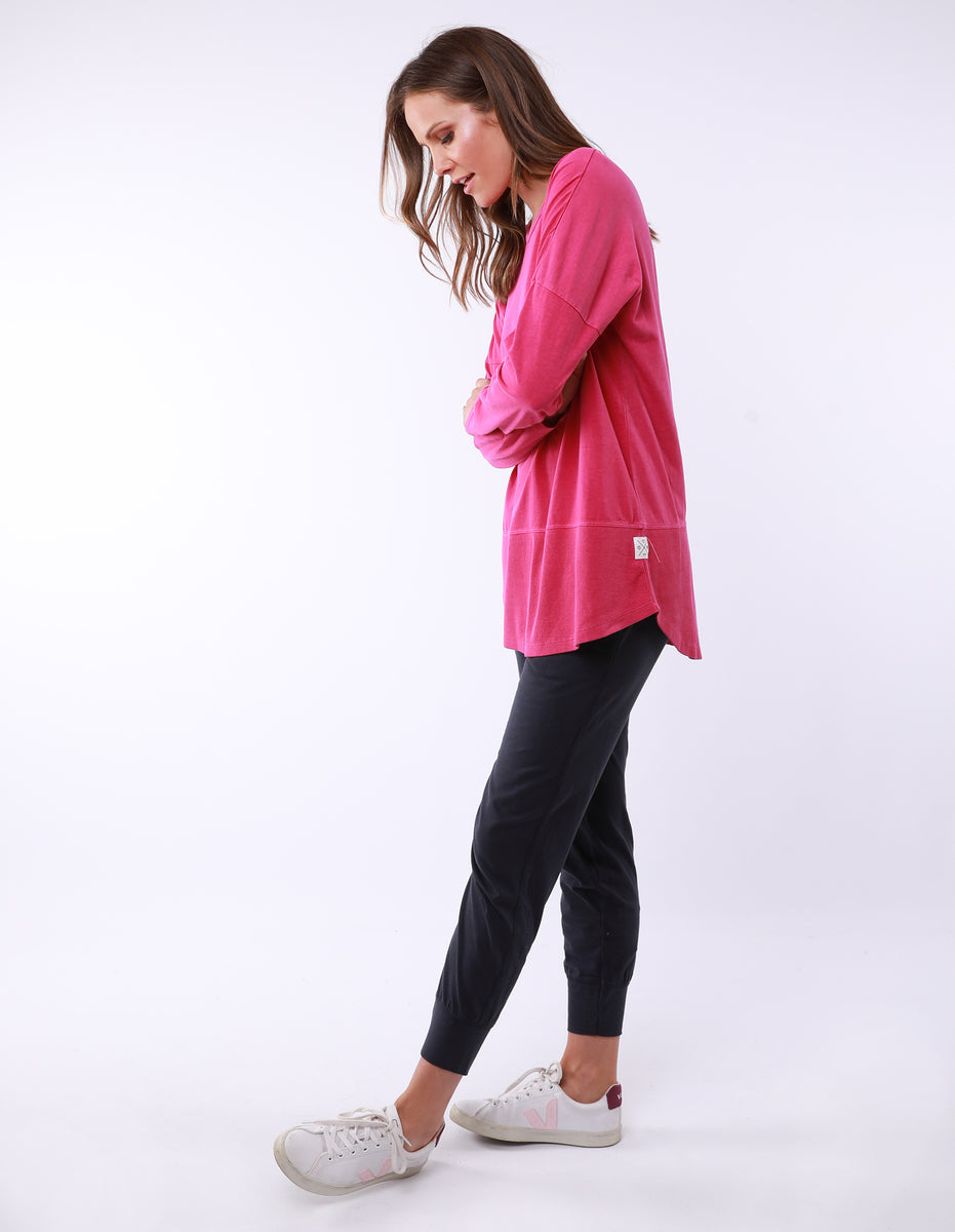 Elm Fundamental Rib L/S Tee 81X4049.PORT - Fuchisa – Dandan Fashions